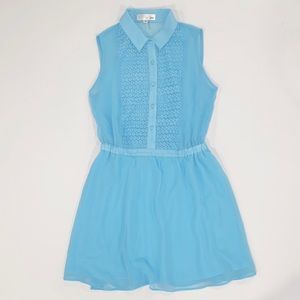 Aniina | Dresses | Aniina Blue Sheer Collared Dress M | Poshmark
